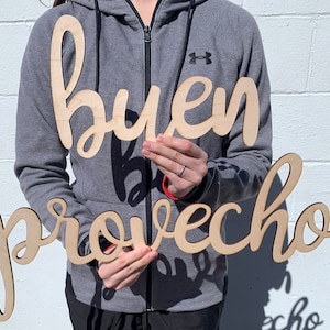 Buen Provecho Sign- Buen Provecho Laser Cut Script Wording- Bon Appetit ...