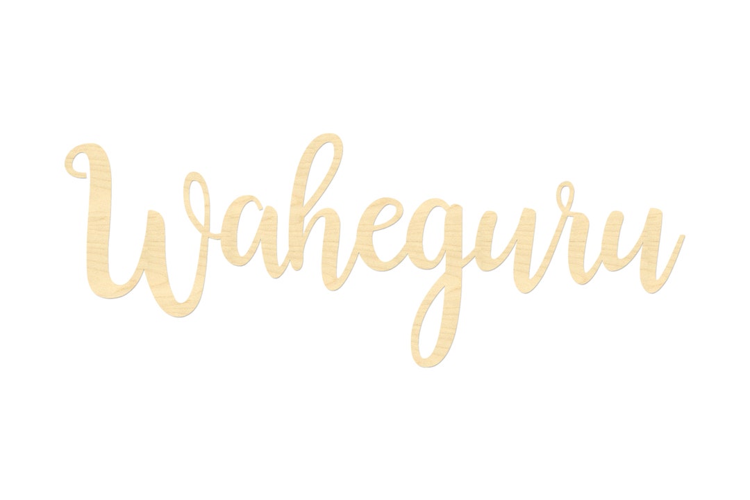 Waheguru Wording- Laser Cut Waheguru Sign- Waheguru Sign - Etsy
