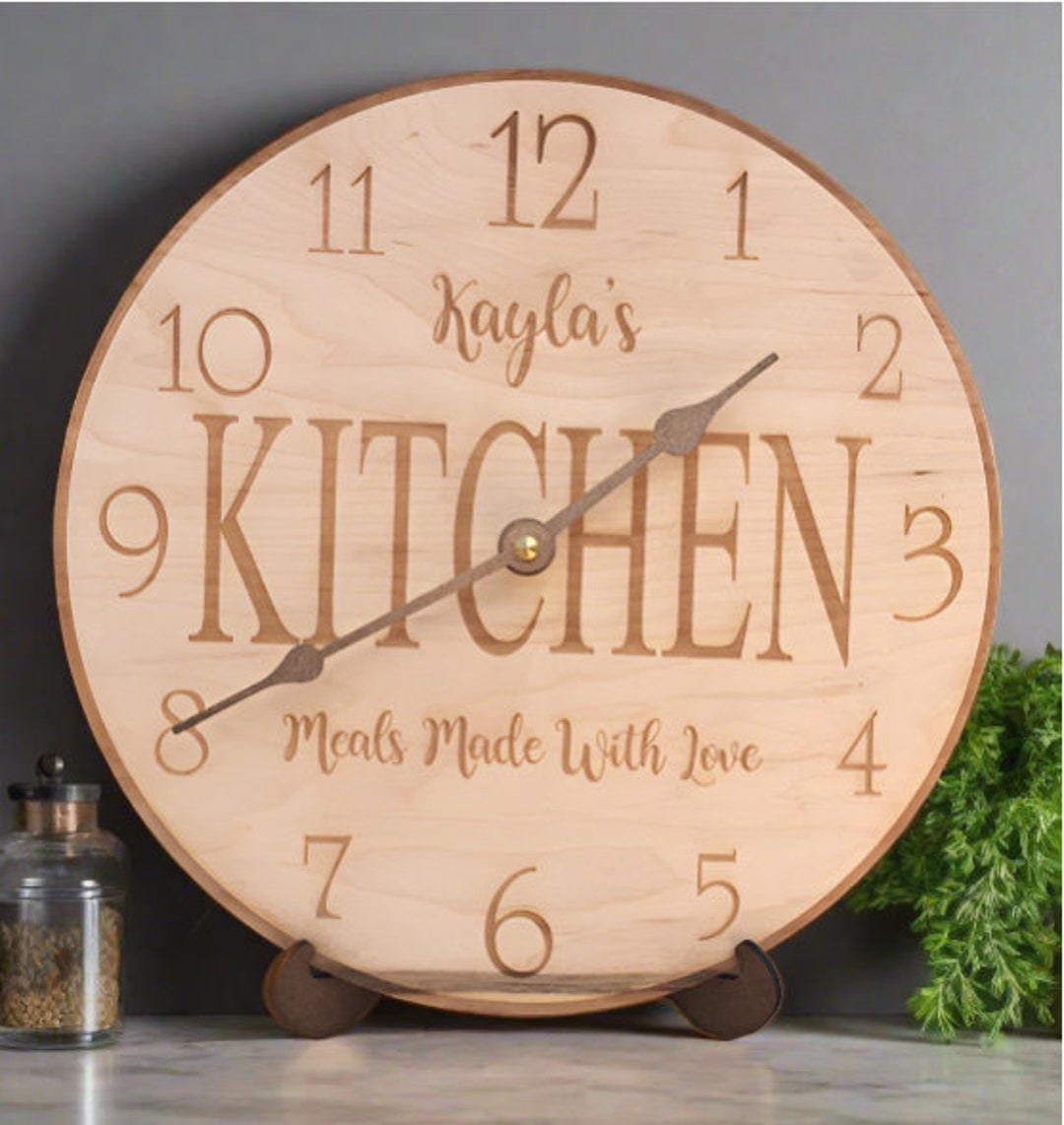 Personalized Kitchen Clock- Wooden Kitchen Clock - Etsy