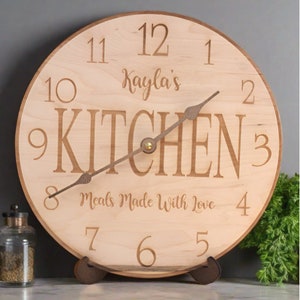 Personalized Kitchen Clock- Wooden Kitchen Clock - Etsy