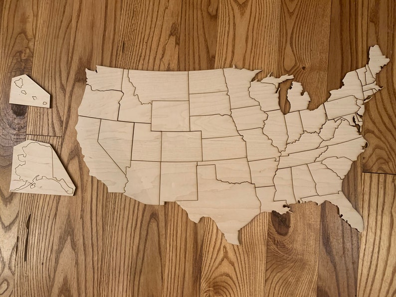 USA Map- 50 Individual States Cutout - Etsy