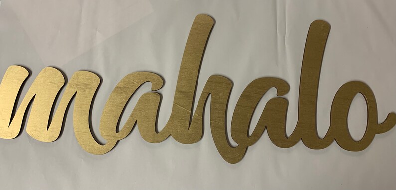 Mahalo Sign Mahalo Laser Cut Wording Hello Sign - Etsy