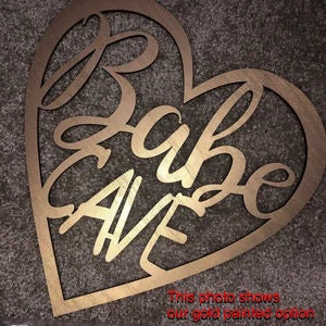 Babe Cave Heart Wall Sign- Babe Cave Laser Cut Sign - Etsy