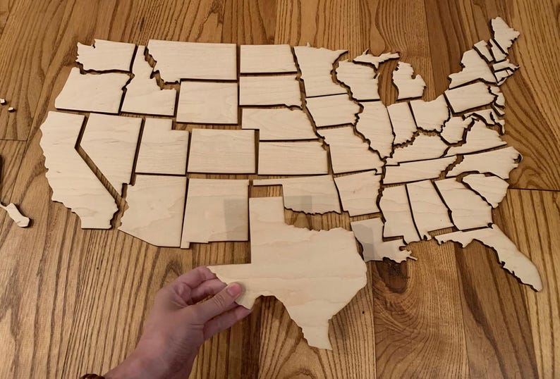 USA Map- 50 Individual States Cutout - Etsy