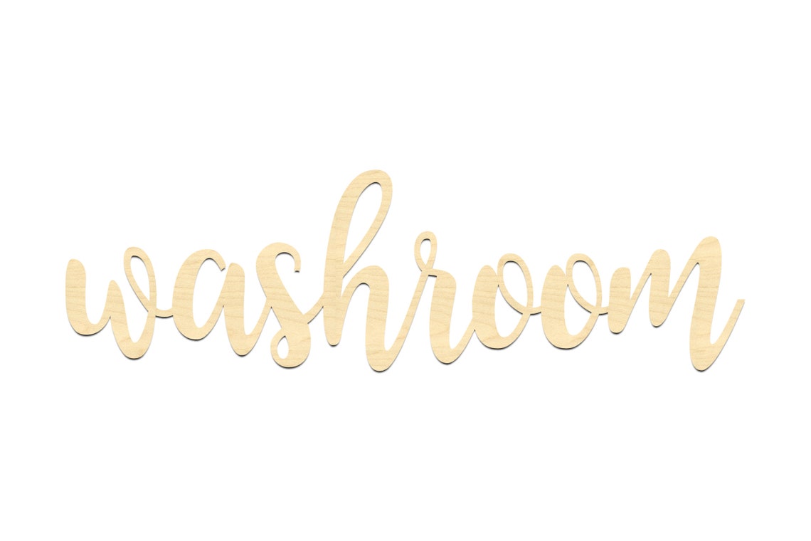 Washroom Laser Cut Sign Washroom Wording Bathroom Sign | Etsy