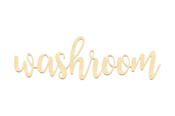 Washroom Laser Cut Sign Washroom Wording Bathroom Sign | Etsy
