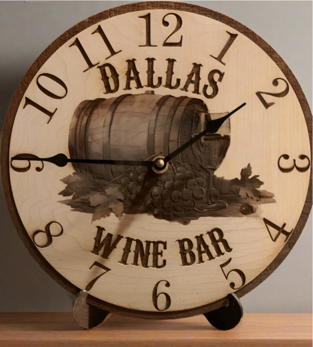 Custom Wine Bar Clock- Wooden Wine Clock- Wine Barrel Clock - Etsy