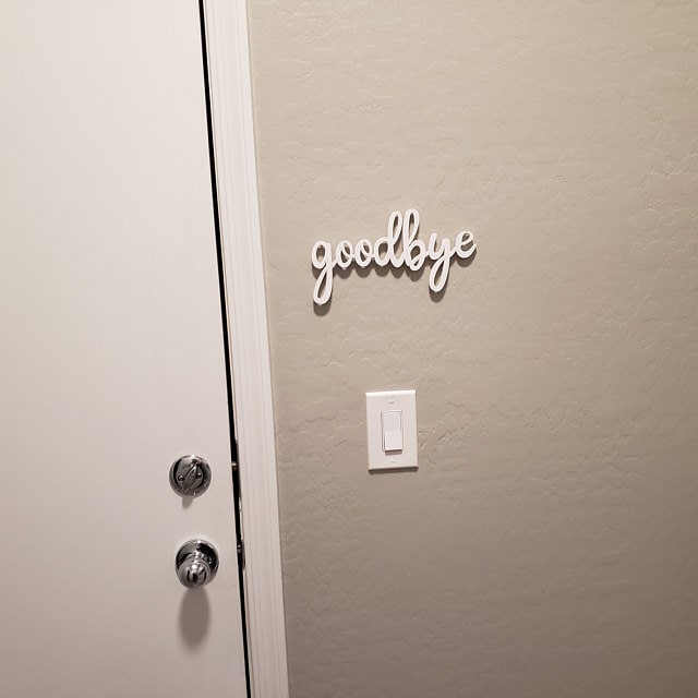 Goodbye Sign Goodbye Door Sign Goodbye Cut Out Wording | Etsy