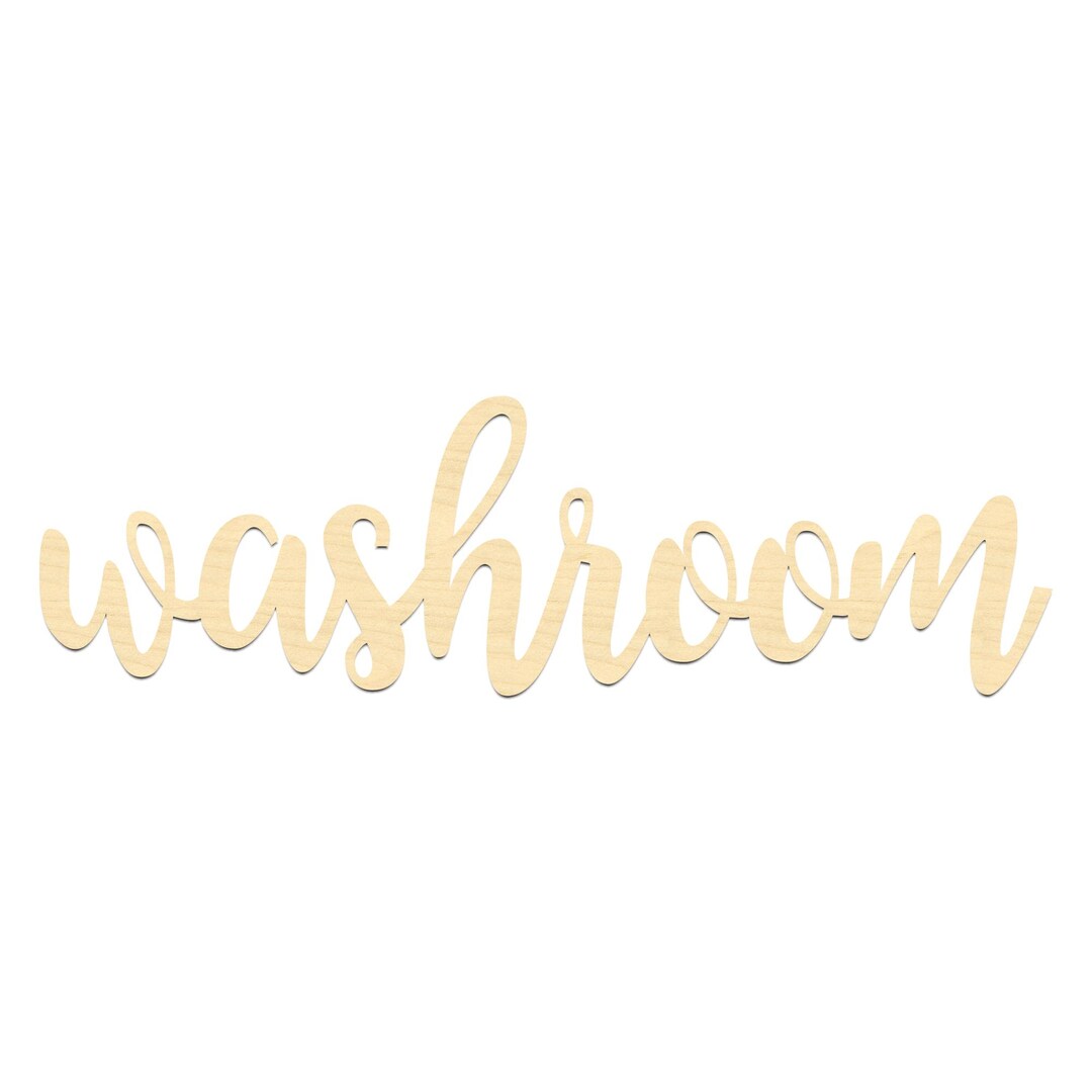 Washroom Laser Cut Sign- Washroom Wording- Bathroom Sign- Bathroom ...