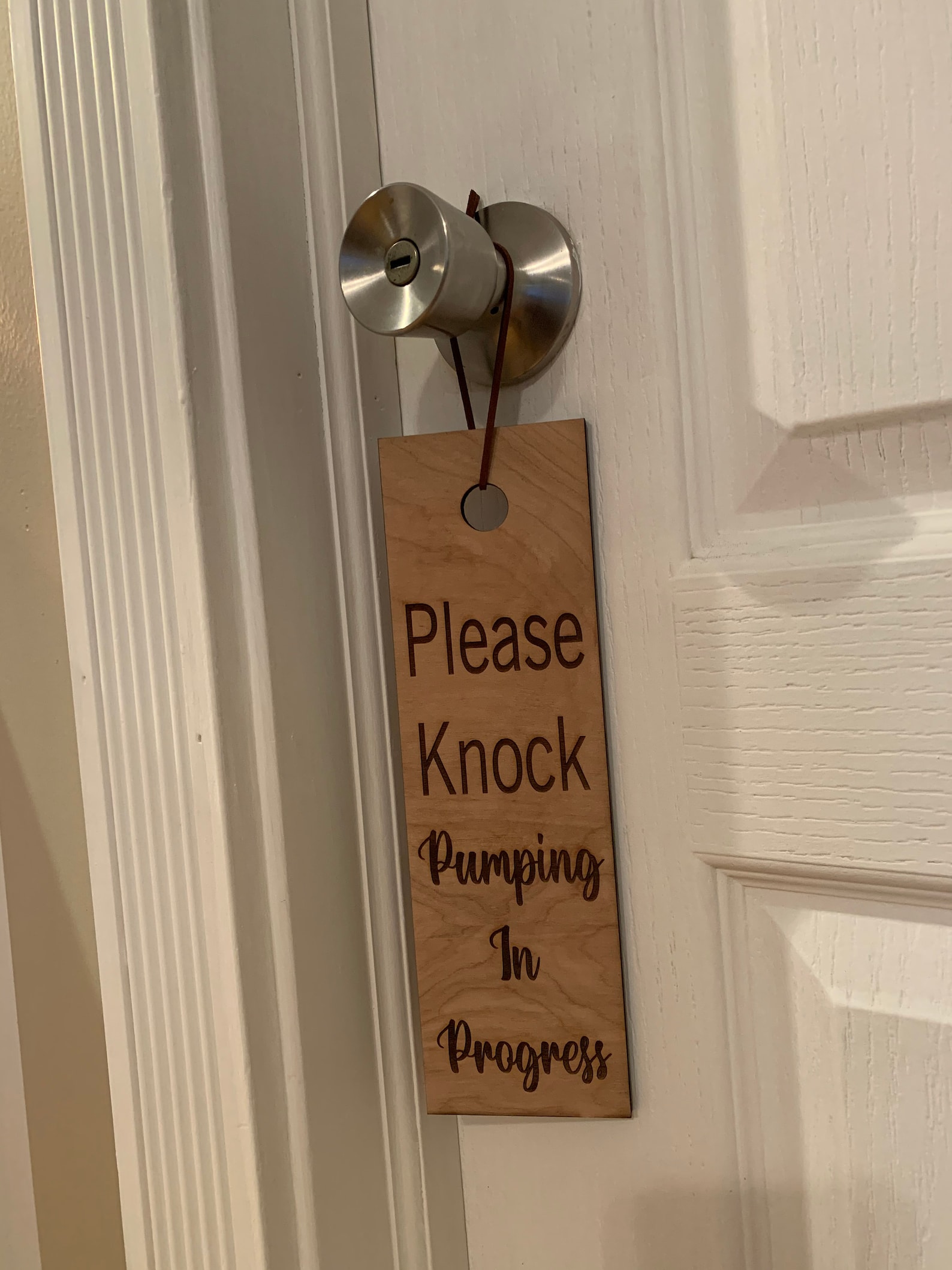 Pumping in Progress Door Hanger- Please Knock Door Sign- Breast Pumping ...