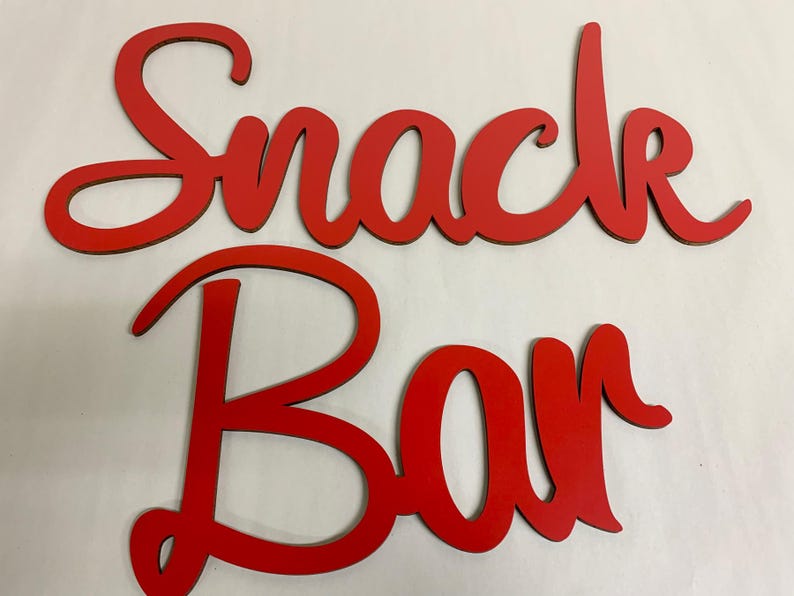 Snack Bar Sign- Wooden Snack Bar Wording - Etsy
