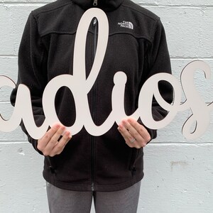 Adios Sign- Spanish Goodbye Sign- Goodbye Sign- Laser Cut Adios Wording ...