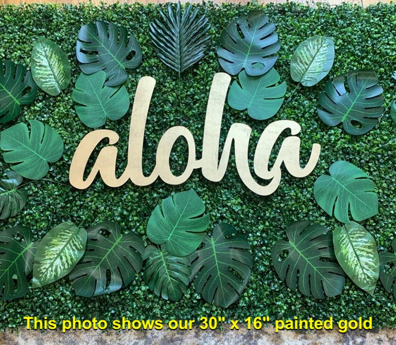 Aloha Sign Aloha Wall Sign Hello Wording Cut Out Sign - Etsy