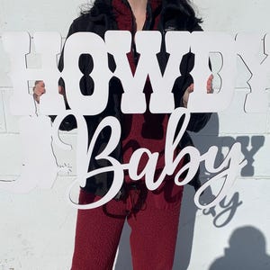 Howdy Baby Western Themed Shower Decoration- Wooden Baby Shower ...