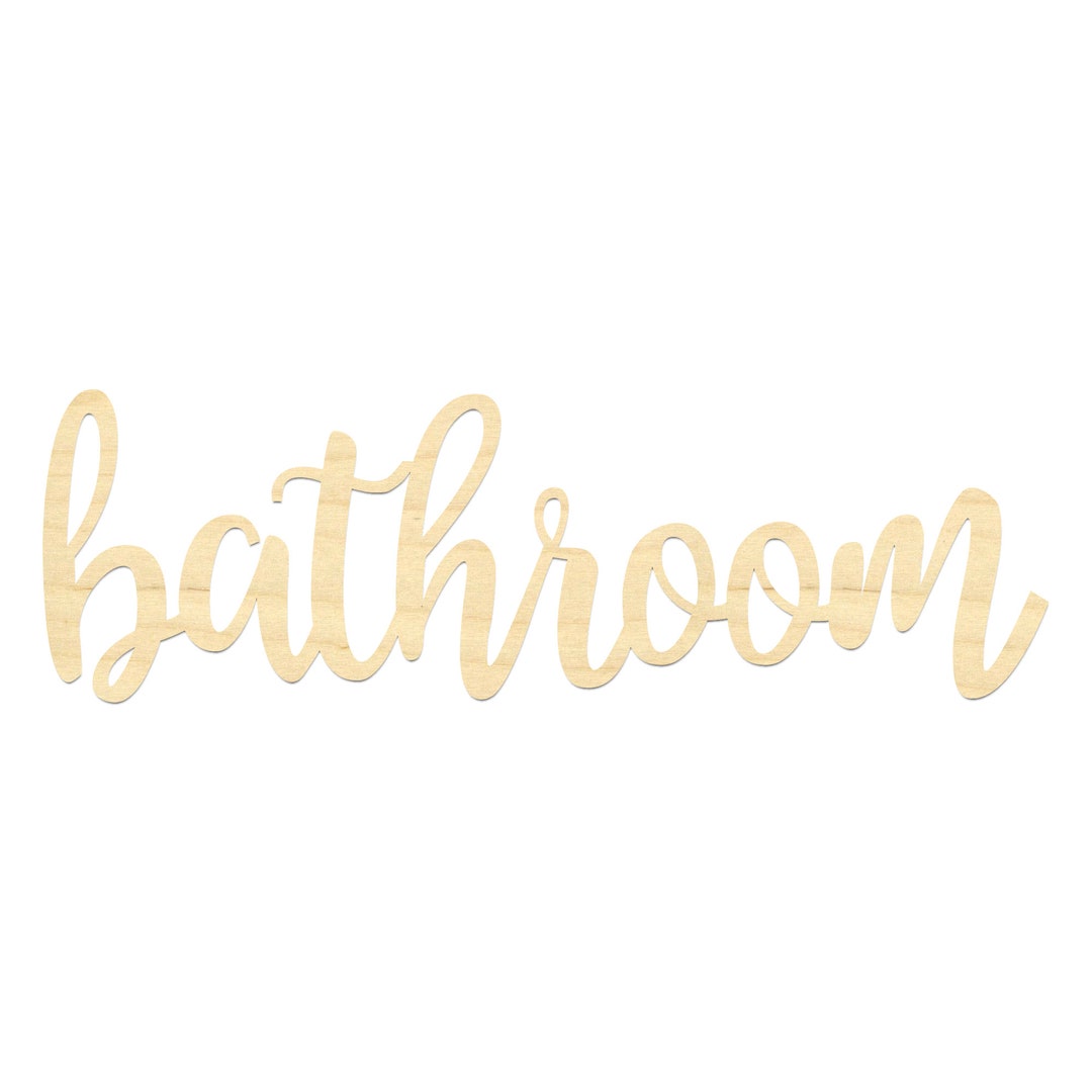 Bathroom Sign- Bathroom Wording- Bathroom Door Sign- Room Marker Sign ...