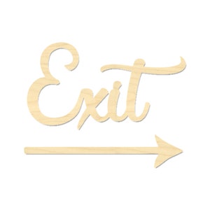 Exit Sign With Arrow- Wooden Exit Sign - Etsy