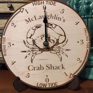 Crab Tide Clock- Tide Clock- Personalized Tide Clock- Wooden Engraved ...