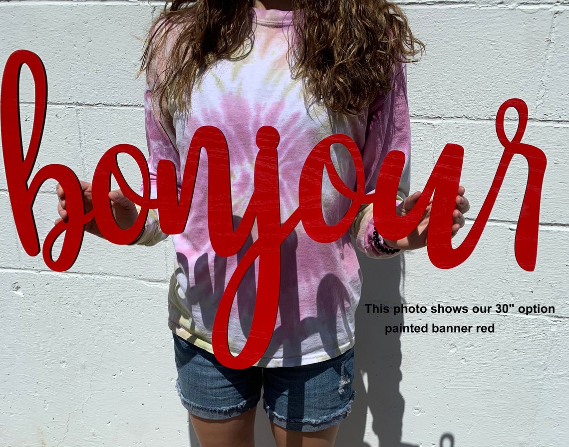 Bonjour Sign Bonjour French Wording Sign Bonjour Wording Cut | Etsy