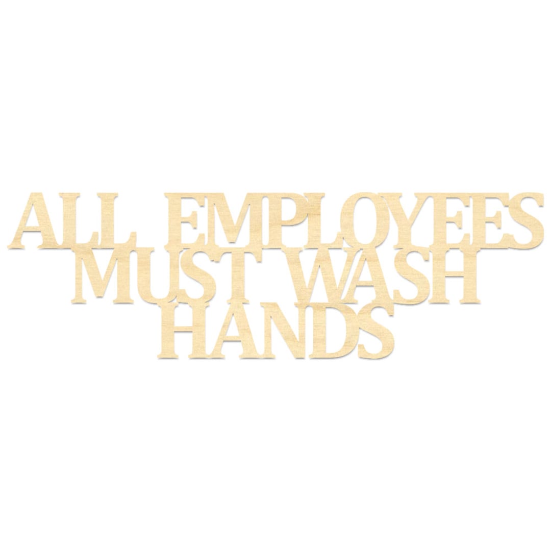 All Employees Must Wash Hands Sign- Wash Your Hands Sign- Restroom Sign ...