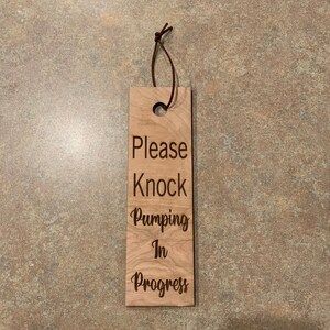 Pumping in Progress Door Hanger- Please Knock Door Sign- Breast Pumping ...