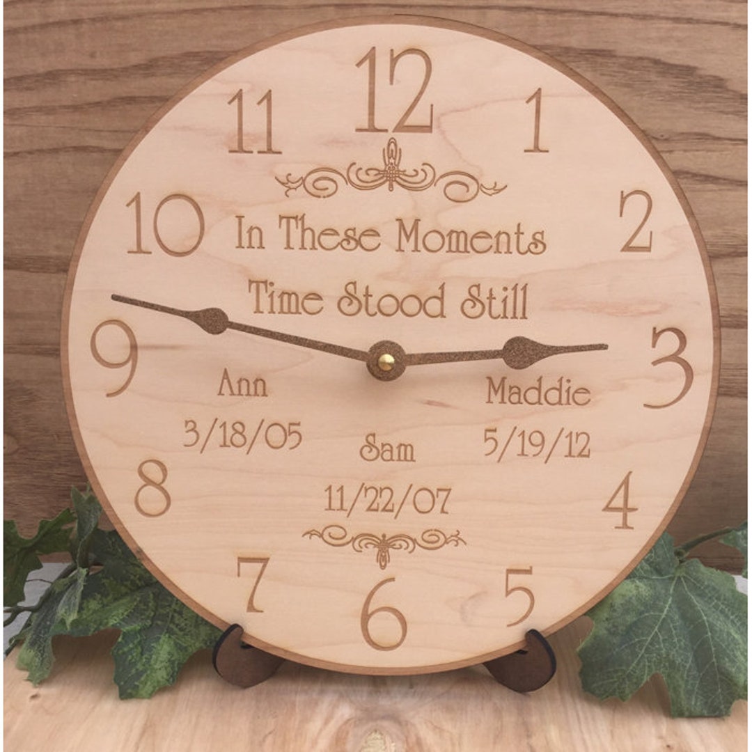 In These Moments Time Stood Still Clock Personalized Wooden - Etsy