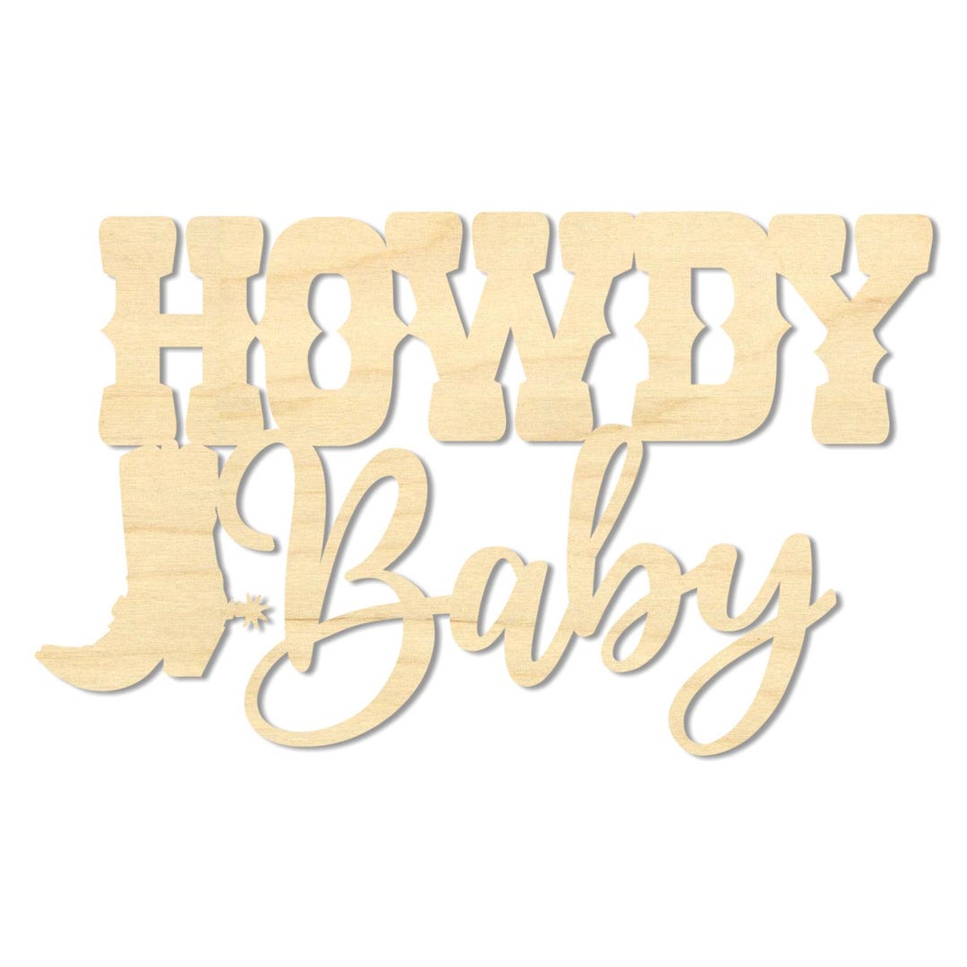 Howdy Baby Western Themed Shower Decoration- Wooden Baby Shower ...