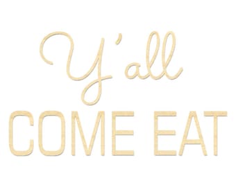 Y'all Come Eat 6 In. X 6 In. Framed Sign, Farmhouse Style Sign, Rustic ...