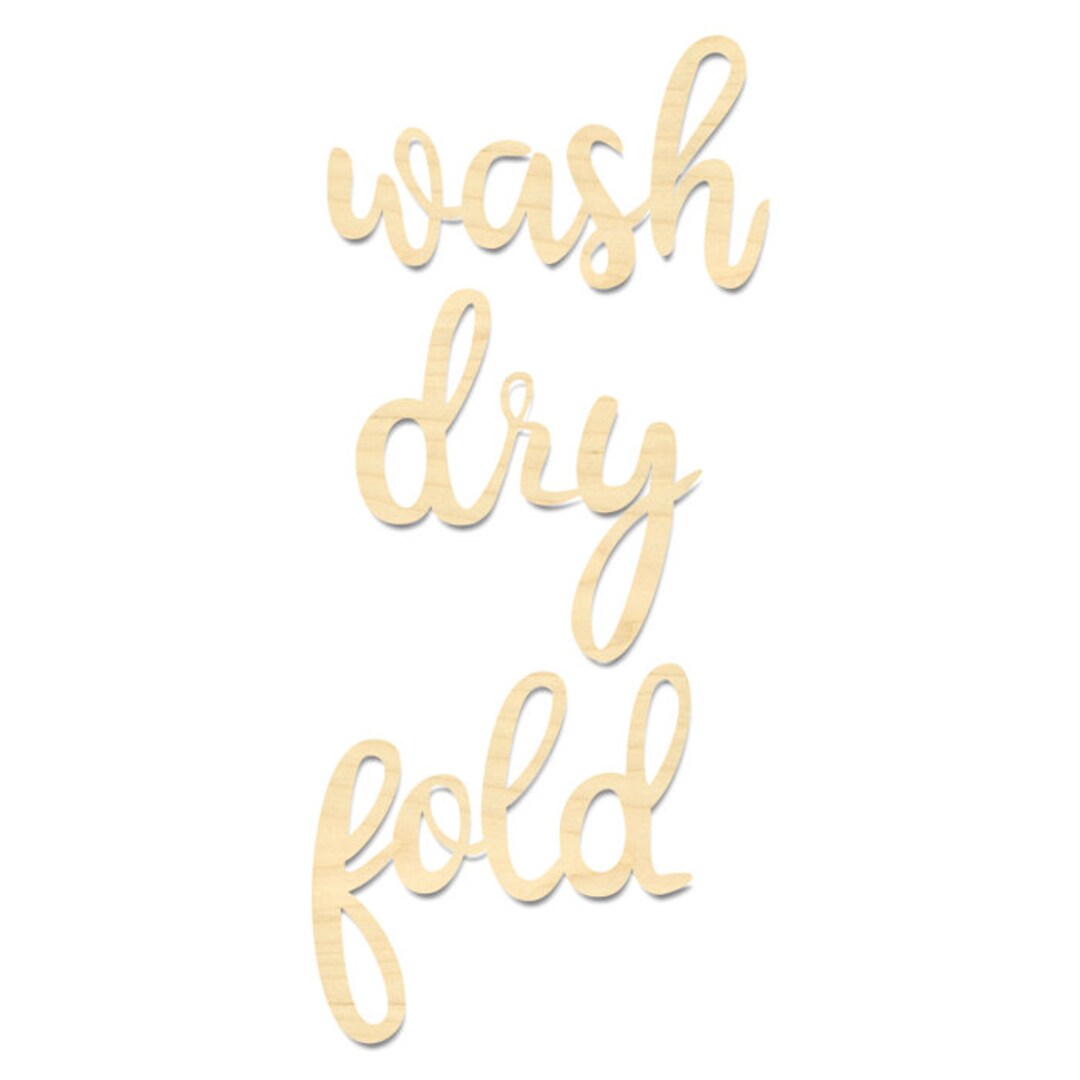 Wash Dry Fold Laundry Sign- Laundry Room Sign- Wash Dry Fold Wall ...