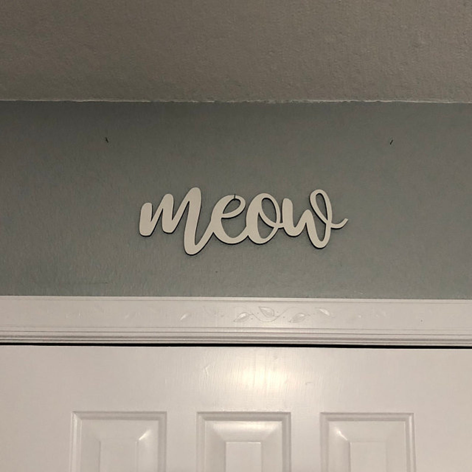 Meow Script Wording Meow Wording Meow Sign | Etsy