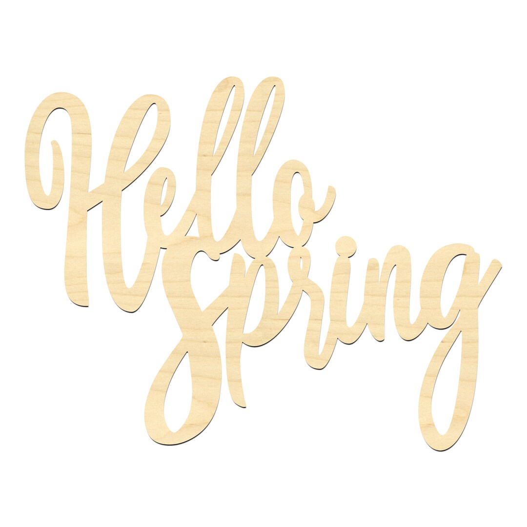 Hello Spring Sign- Wooden Hello Cutout- Spring Decor- Hello Spring Wood ...
