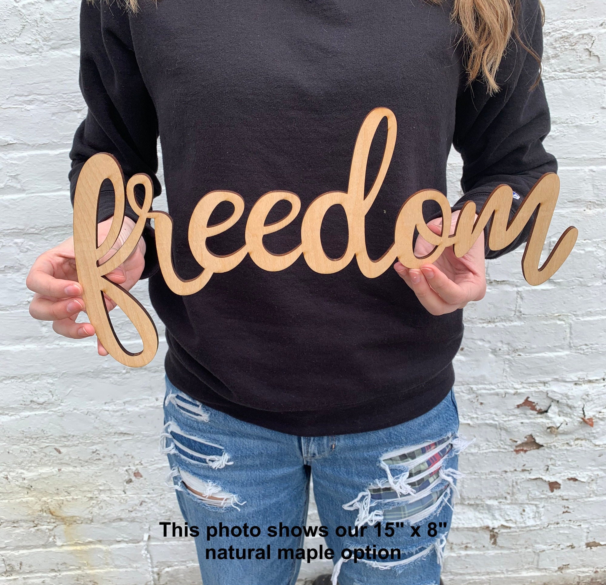 Freedom Laser Cut Wording Freedom Sign - Etsy