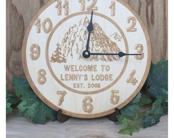 Cabin Wooden Clock - Etsy