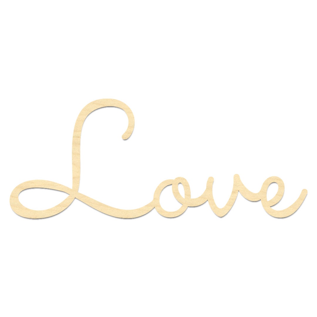 Love Word Sign- Laser Cut Calligraphy Sign - Etsy