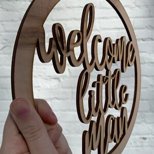 Welcome Little Man Sign- Baby Shower Door Wreath - Etsy