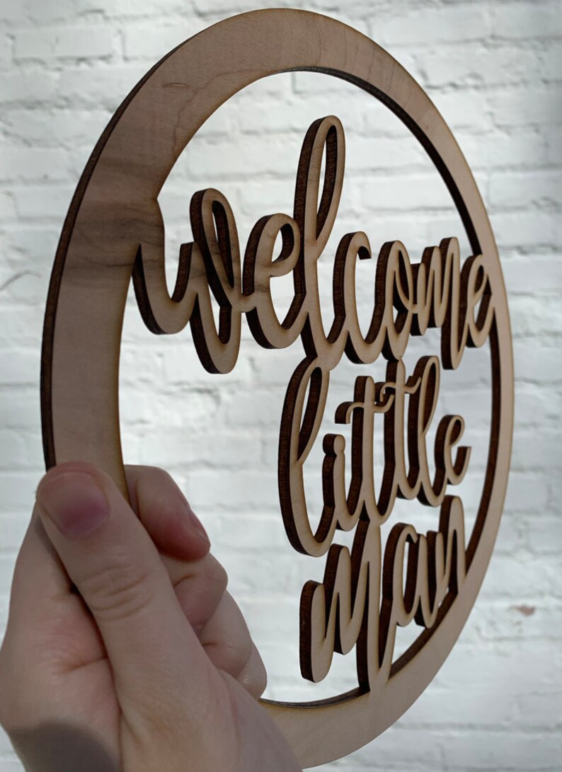 Welcome Little Man Sign- Baby Shower Door Wreath - Etsy