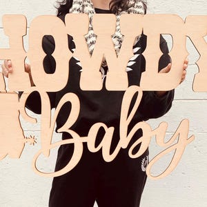 Howdy Baby Western Themed Shower Decoration- Wooden Baby Shower ...