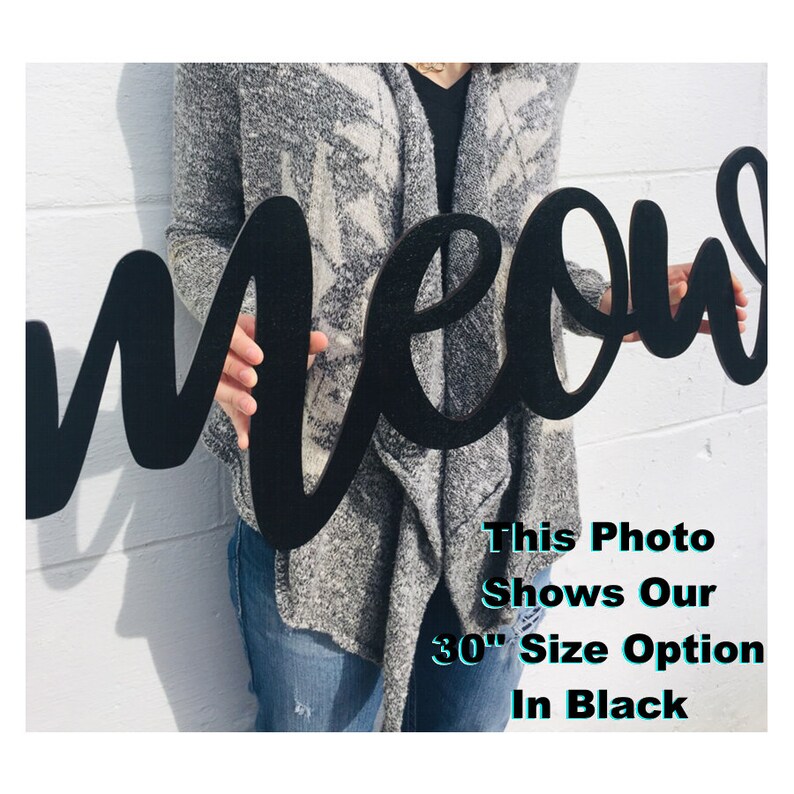 Meow Script Wording Meow Wording Meow Sign | Etsy