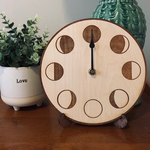 Moon Phase Clock- Moon Clock- Mantel Clock- Lunar Phase Wall Clock ...