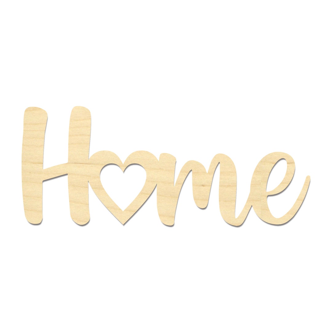 Heart Home Sign: Handcrafted Wooden Wall Art - Etsy