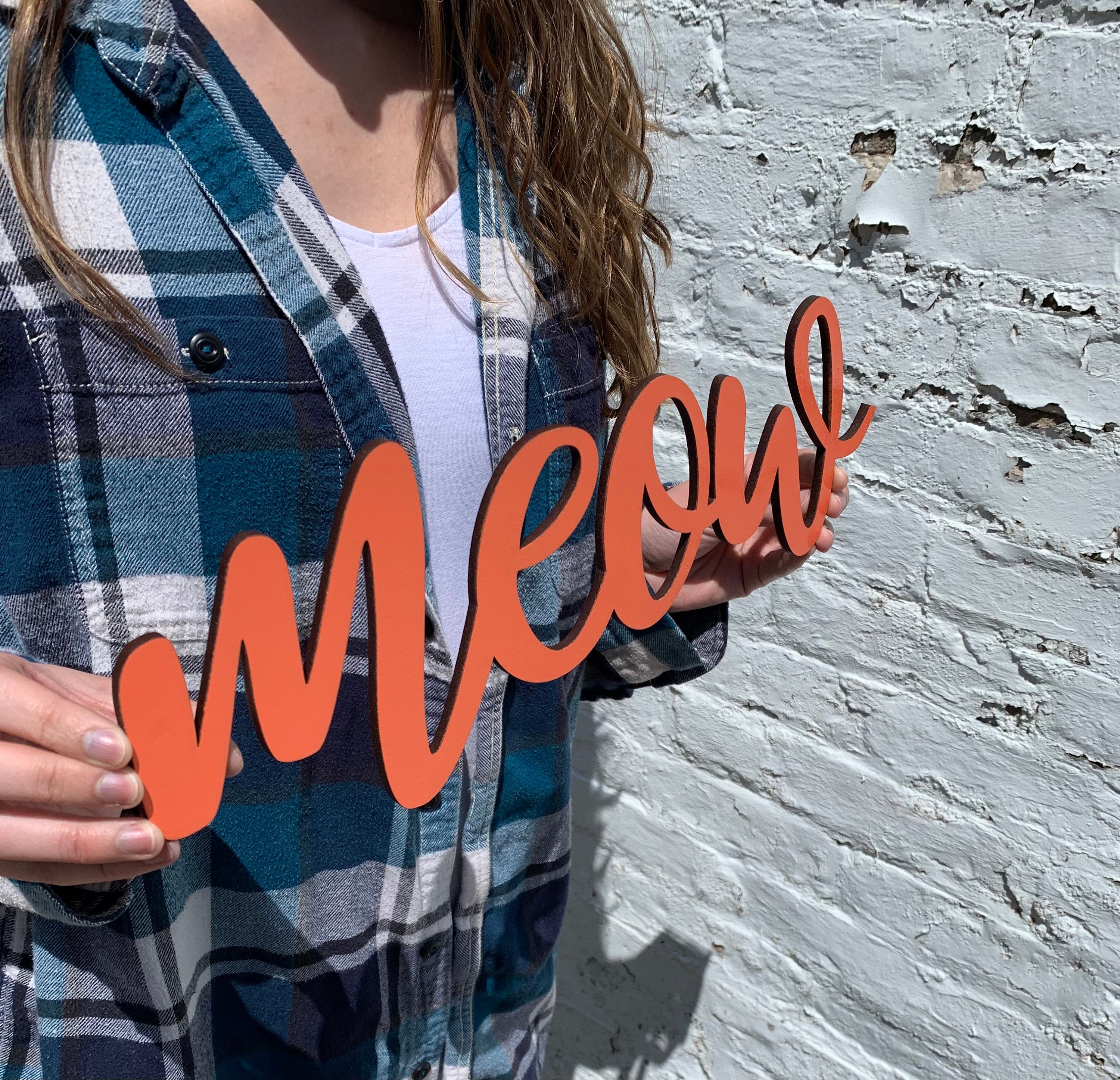 Meow Script Wording- Meow Wording- Meow Sign - Etsy
