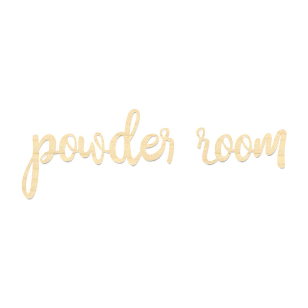 Powder Room Sign- Bathroom Sign- Powder Room Cut Out Wording Sign - Etsy