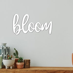 Bloom Sign- Bloom Wording- Cursive Bloom Wording- Wooden Bloom Script ...