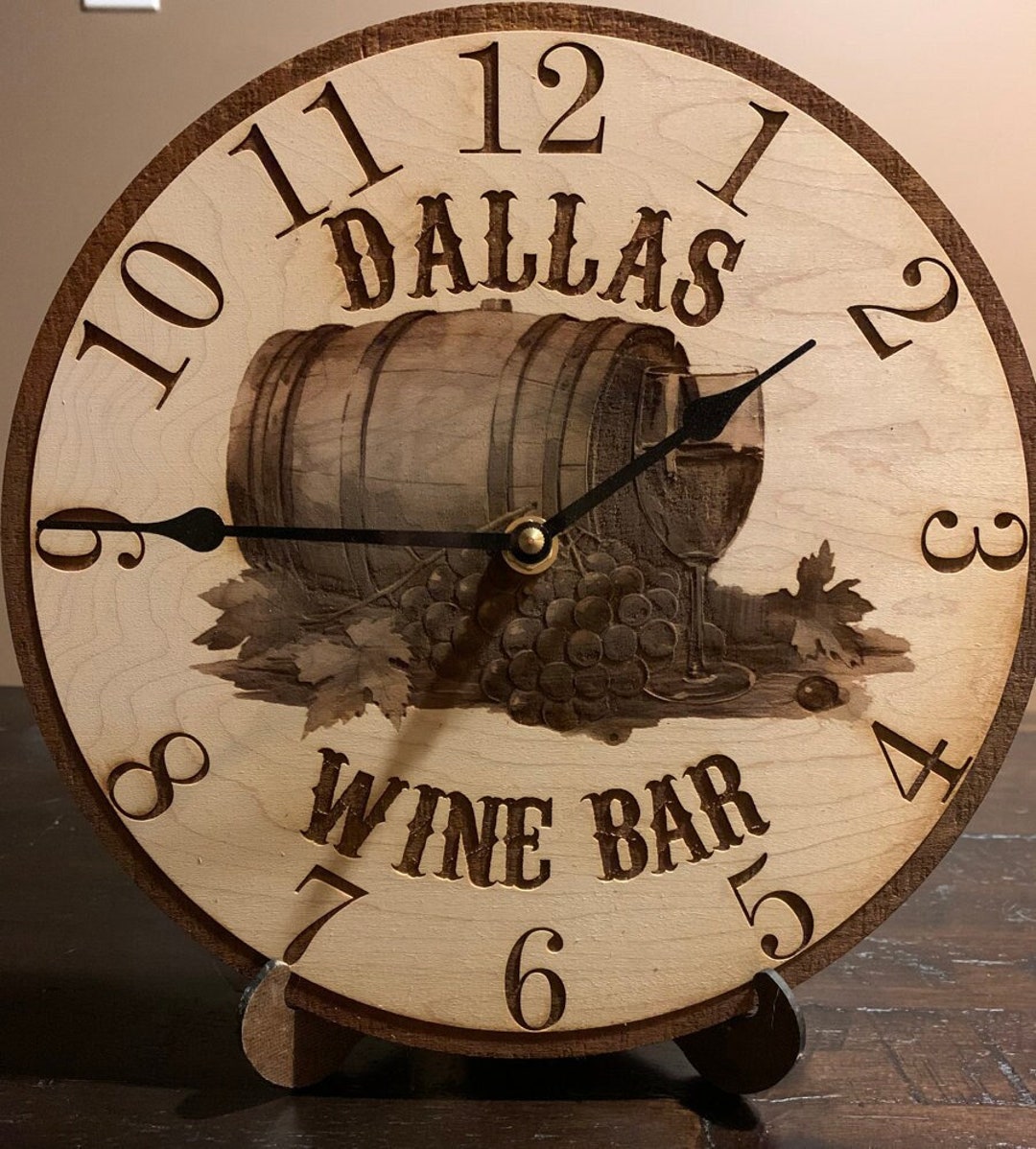 Custom Wine Bar Clock Wooden Wine Clock Wine Barrel Clock - Etsy