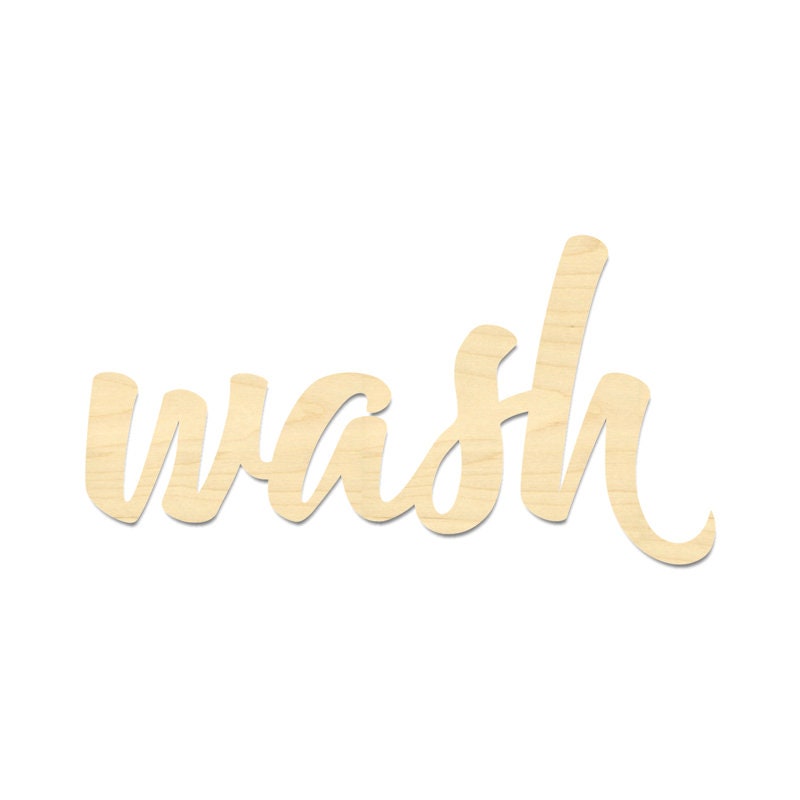 Wash Sign- Laser Cut Wash Sign- Wash Wording- Bathroom Sign- Laundry ...