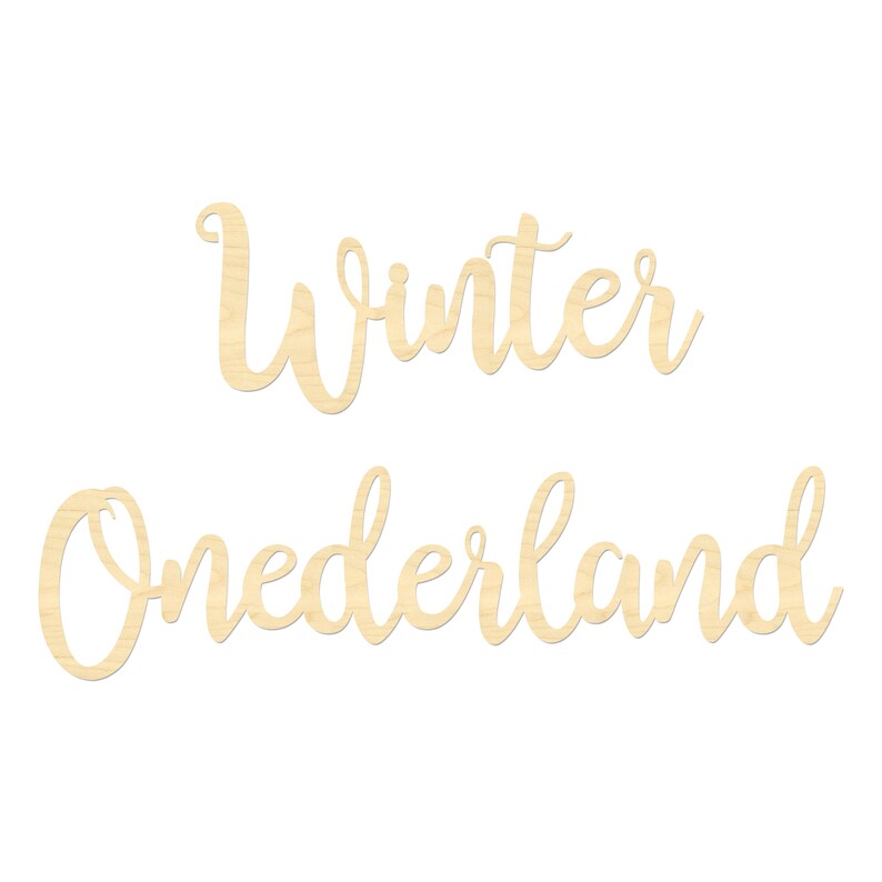 Winter Onederland Sign- Laser Cut Winter Onederland Wording- Wooden ...