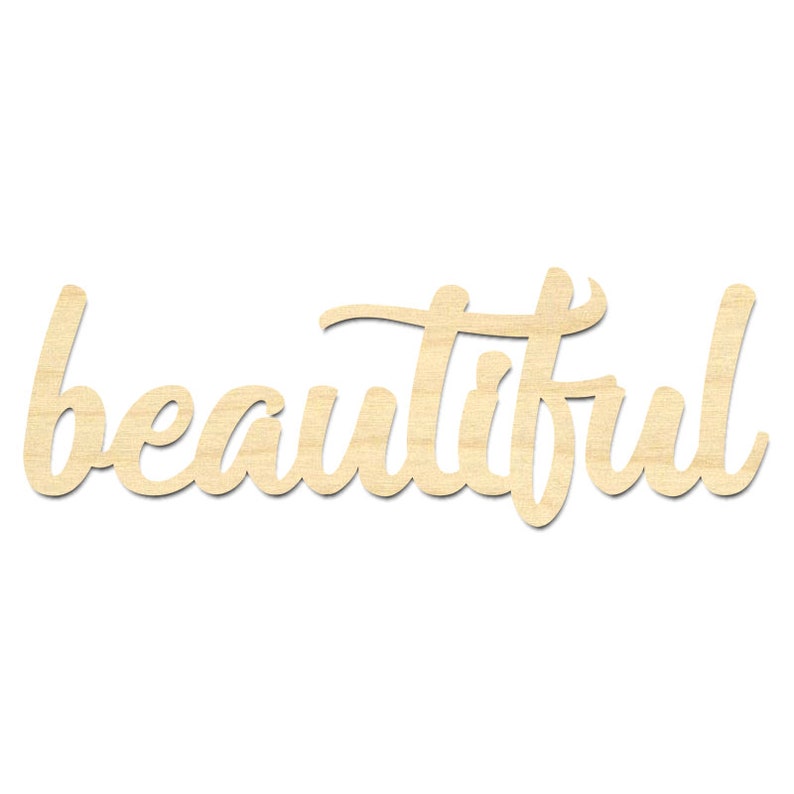 Beautiful Sign Beautiful Wooden Script Sign Beautiful - Etsy
