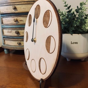 Moon Phase Clock- Moon Clock- Mantel Clock- Lunar Phase Wall Clock ...