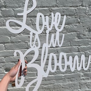 Love is in Bloom Sign Bridal Shower Backdrop Wooden Script - Etsy