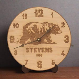 Personalized Bear Wall Clock Wooden Bear Lodge Clock - Etsy