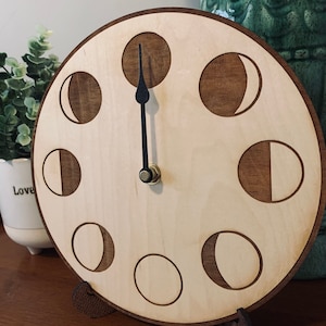 Moon Phase Clock- Moon Clock- Mantel Clock- Lunar Phase Wall Clock ...